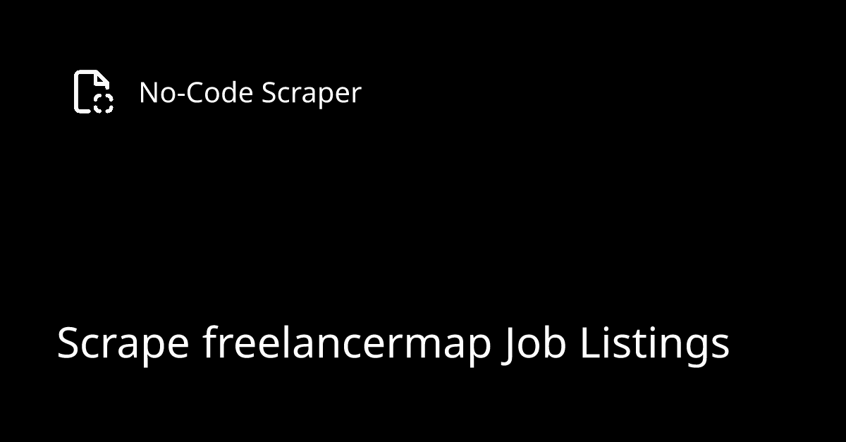 Scrape freelancermap Job Listings | No-Code Scraper Scrape freelancermap Job Listings | No-Code Scraper
